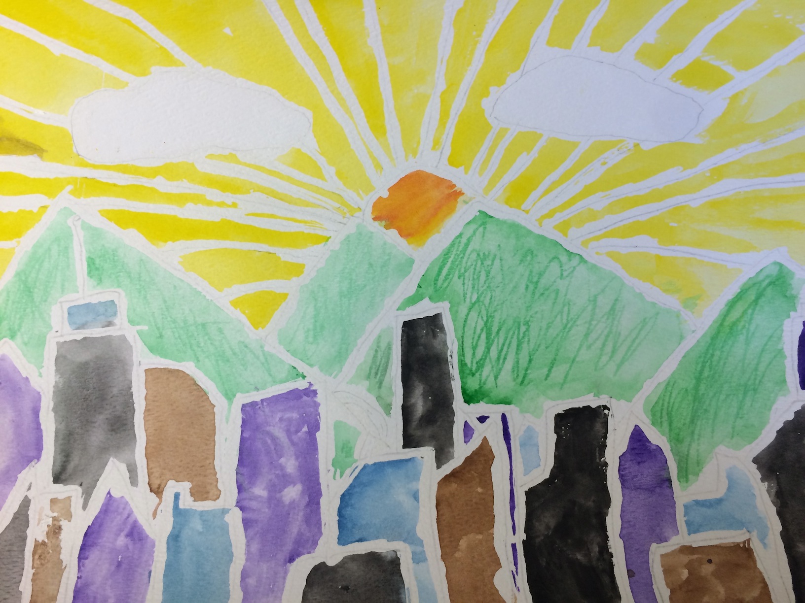 Seward High School Art » Middle School Watercolor Paintings