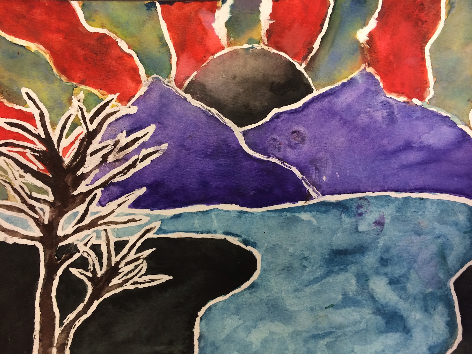 Seward High School Art » Middle School Watercolor Paintings